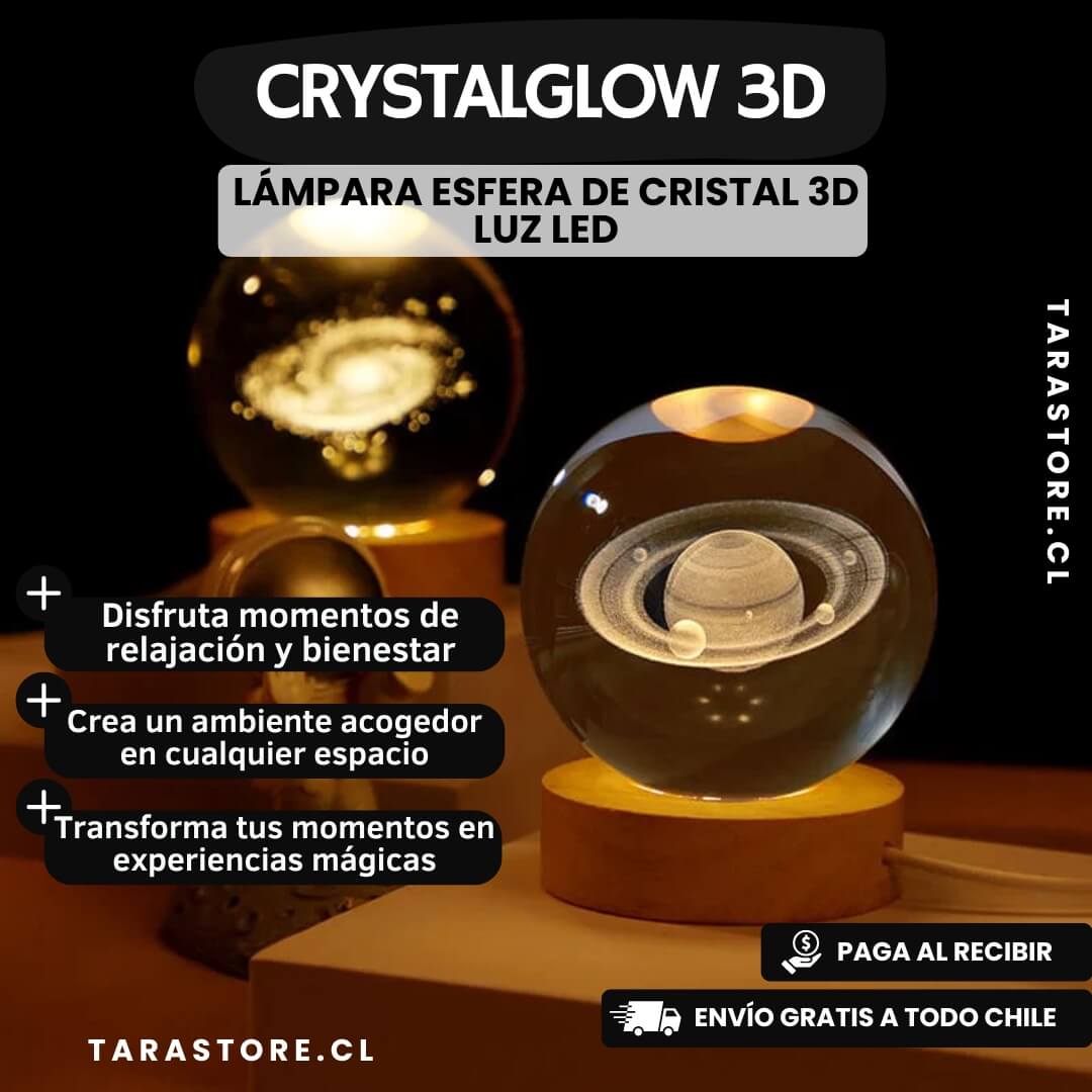 Lámpara Esfera de Cristal 3D – Tarastore